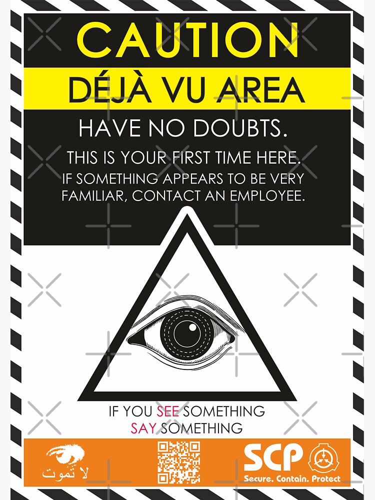 "Deja Vu Area - SCP WARNING" Sticker for Sale by CheekyLuis | Redbubble