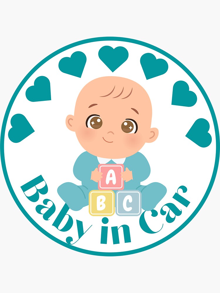 "Cute BABY Blue loving heart on board sign Sticker" Sticker for Sale by ...