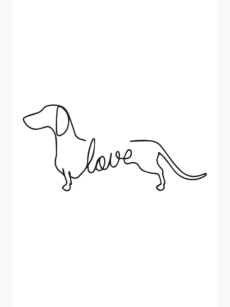 "Love wiener dog line art design " Poster for Sale by edwardarta ...