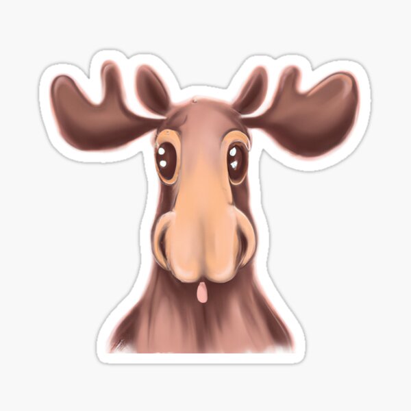 "Cute Moose Drawing" Sticker for Sale by WeHeartAnimals | Redbubble