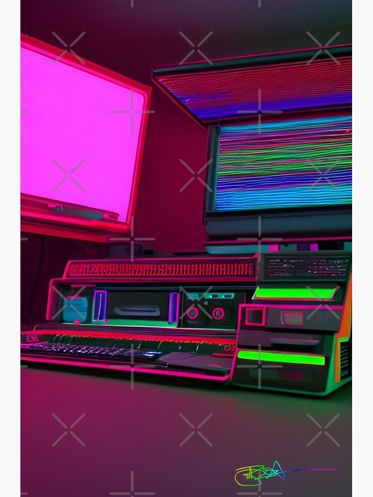 "80’s Retro Tech Vibes 26" Sticker for Sale by benitodelray | Redbubble