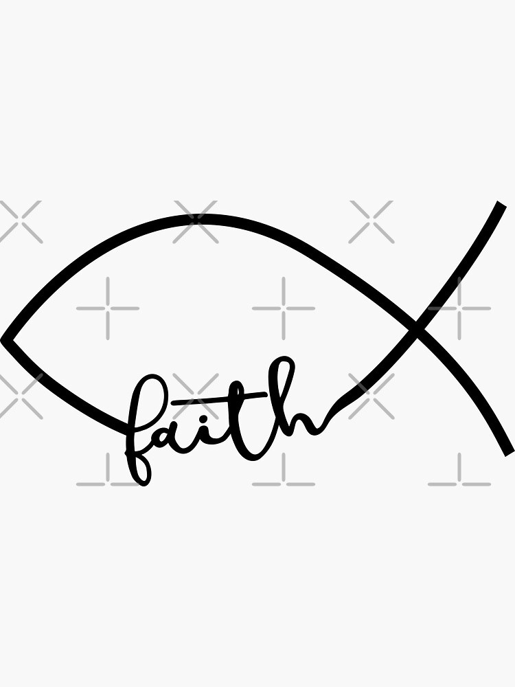 "Christian Fish - Faith - Typography Quote Design" Sticker by ...