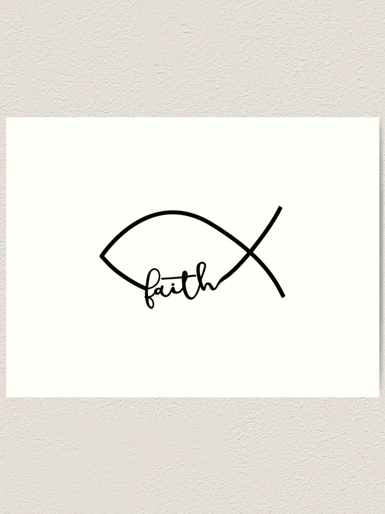 "Christian Fish - Faith - Typography Quote Design" Art Print by ...