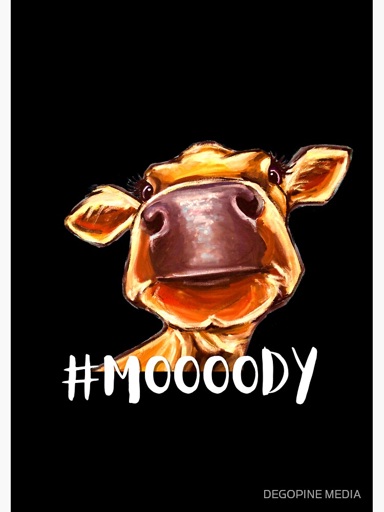 "Moody, Cow Illustration" Sticker for Sale by Narcoonah | Redbubble