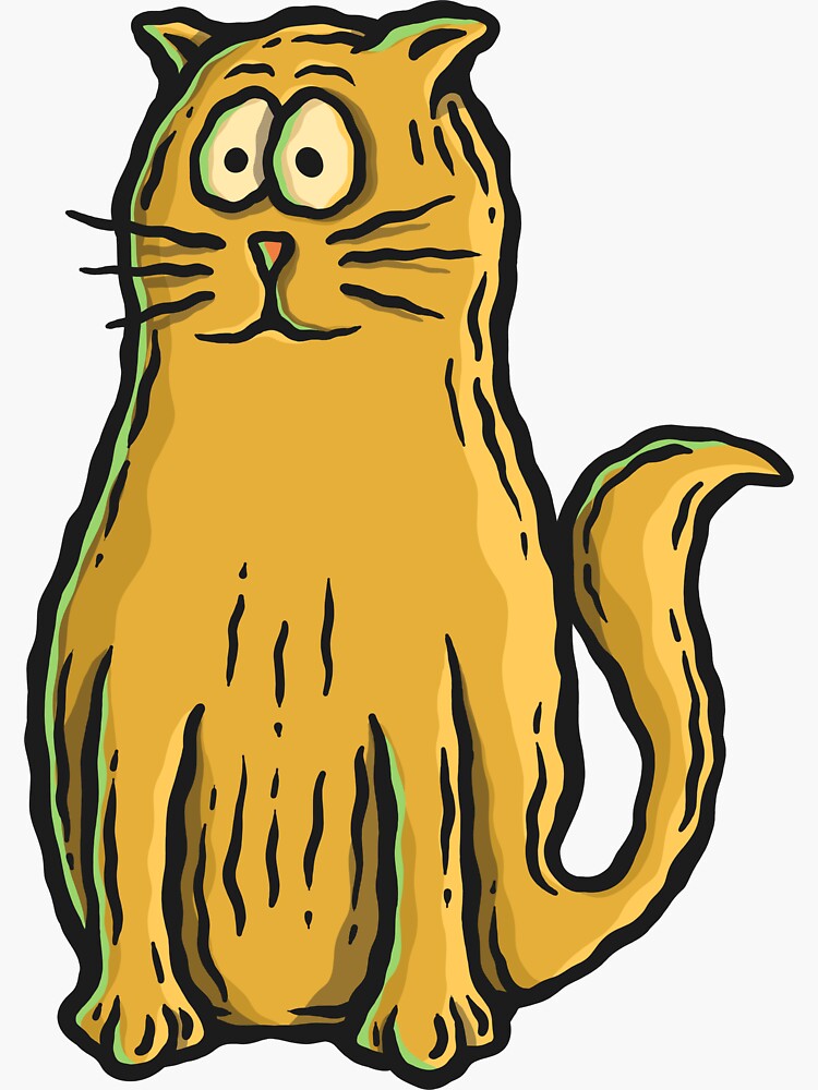 "Yellow Cat" Sticker for Sale by renatokolberg | Redbubble