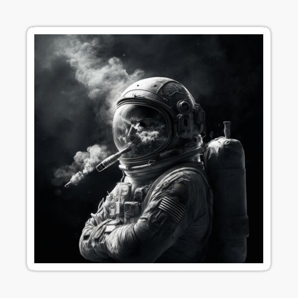 "Astronaut Smoking, Space art" Sticker for Sale by YZO-Design | Redbubble