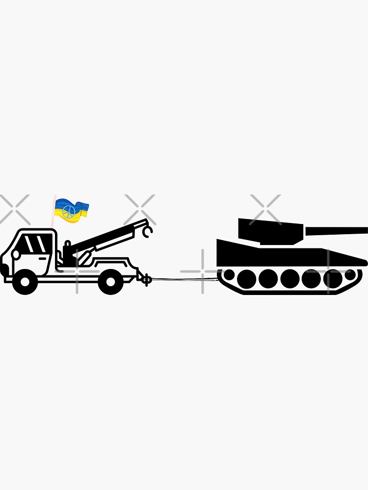 "Ukrainian tractor towing Russian tank " Sticker for Sale by axoniej ...