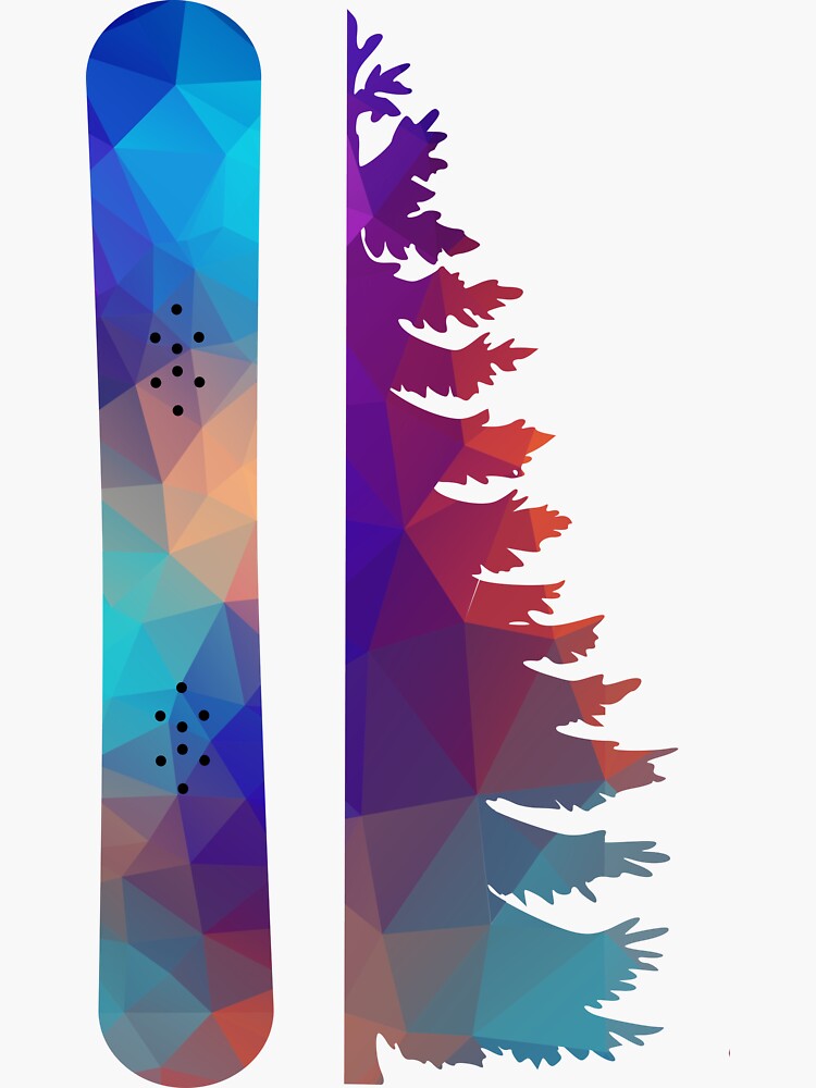 "Snowboard Tree Sticker" Sticker for Sale by Minarte | Redbubble