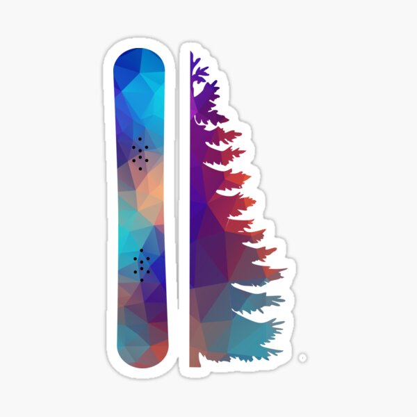 "Snowboard Tree Sticker" Sticker for Sale by Minarte | Redbubble