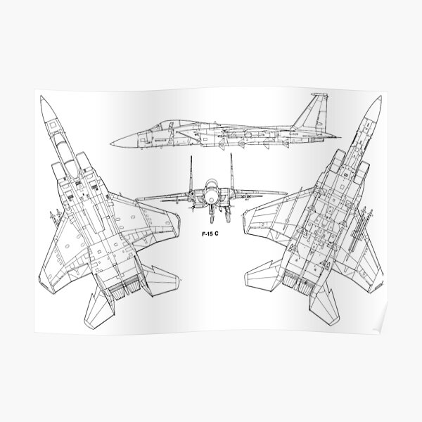 "F-15 Eagle All-Profile Diagram" Poster for Sale by mikejapan2 | Redbubble