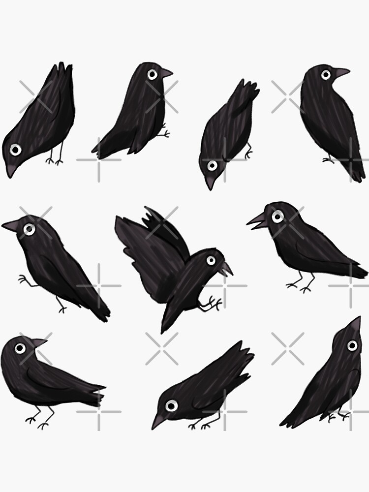 "Cartoon crow pack" Sticker for Sale by Mayarart | Redbubble