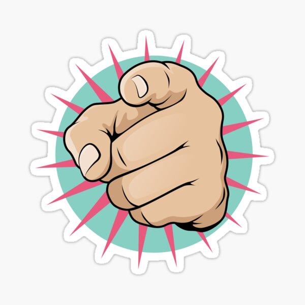 "Vintage Pop Art Pointing Hand Sign" Sticker for Sale by jorgenmac ...