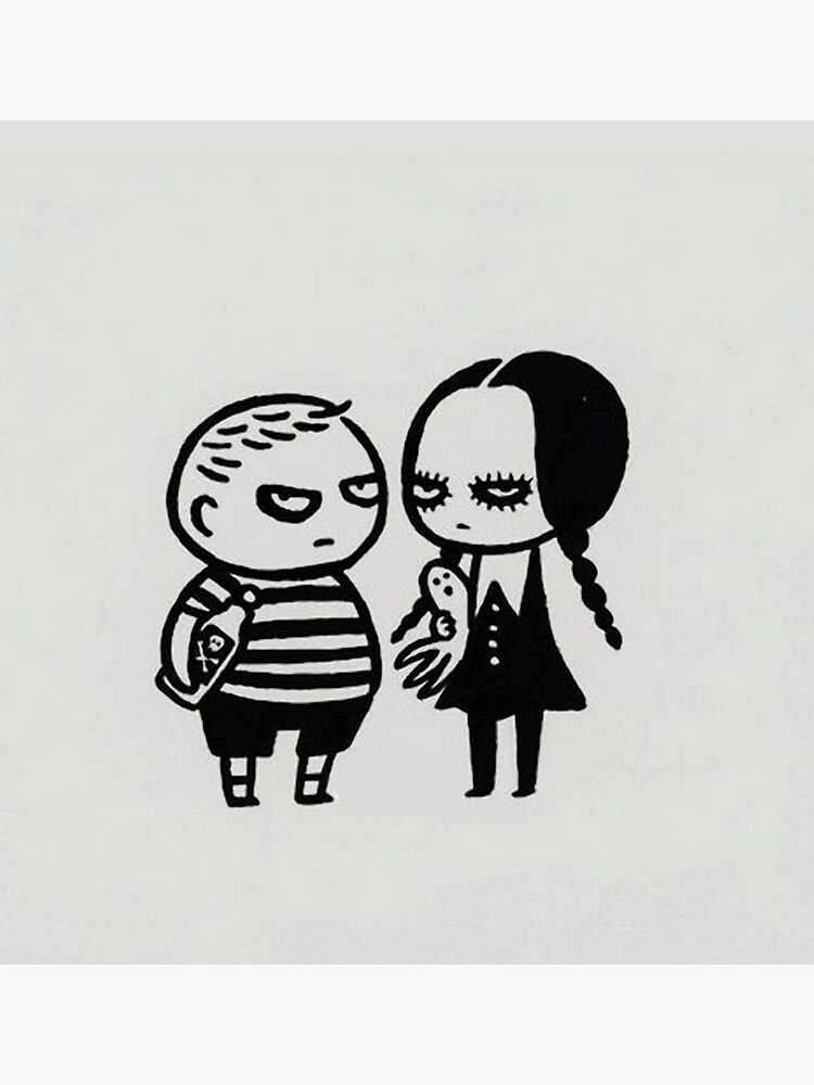 "Wednesday Addams brother&sister Art" Sticker for Sale by Wwednesday ...
