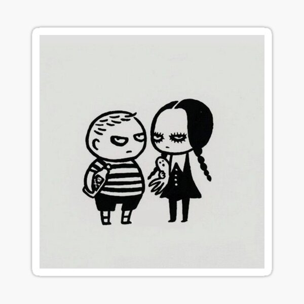"Wednesday Addams brother&sister Art" Sticker for Sale by Wwednesday ...