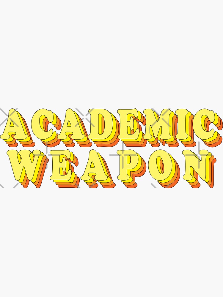 "academic weapon" Sticker for Sale by oneLine-INC | Redbubble