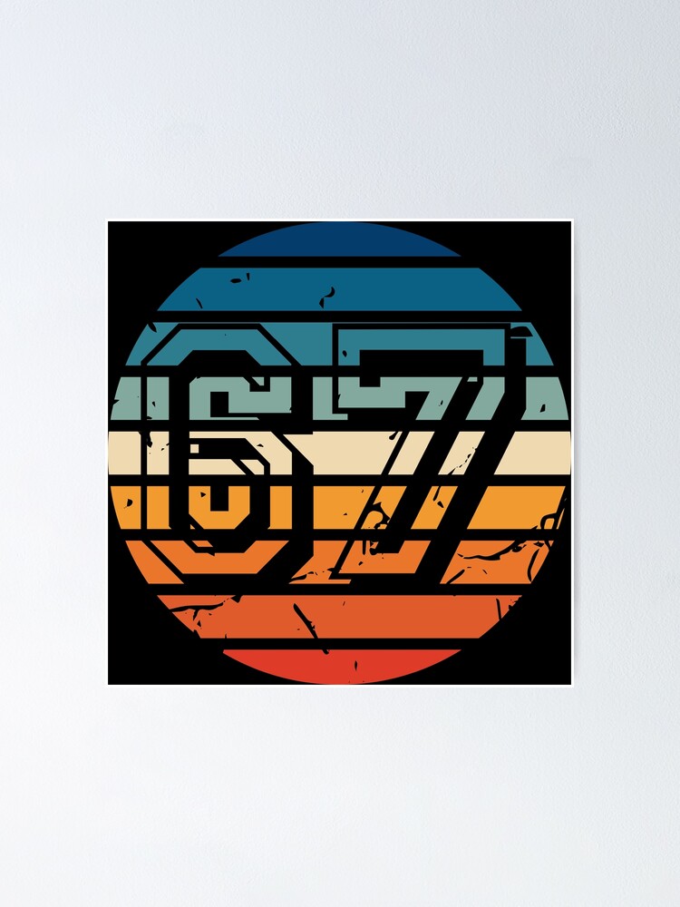 "Number 67 Vintage Retro Sport Sunset Birthday Squad Racing Numbers ...