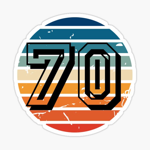 "Number 70 Vintage Retro Sport Sunset Birthday Squad Racing Numbers ...