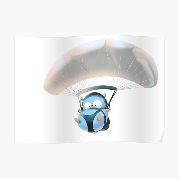 "Gopher Mouse GO Parachute" Poster by clgtart | Redbubble