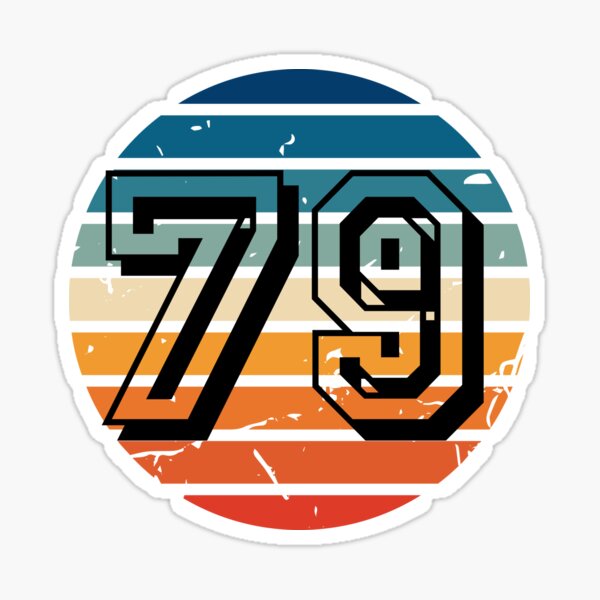 Pegatina «Número 79 Vintage Retro Sport Sunset Birthday Squad Números ...