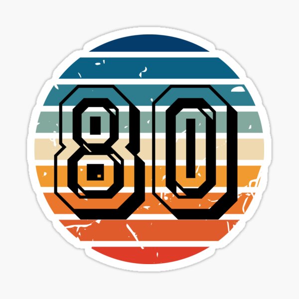 "Number 80 Vintage Retro Sport Sunset Birthday Squad Racing Numbers ...
