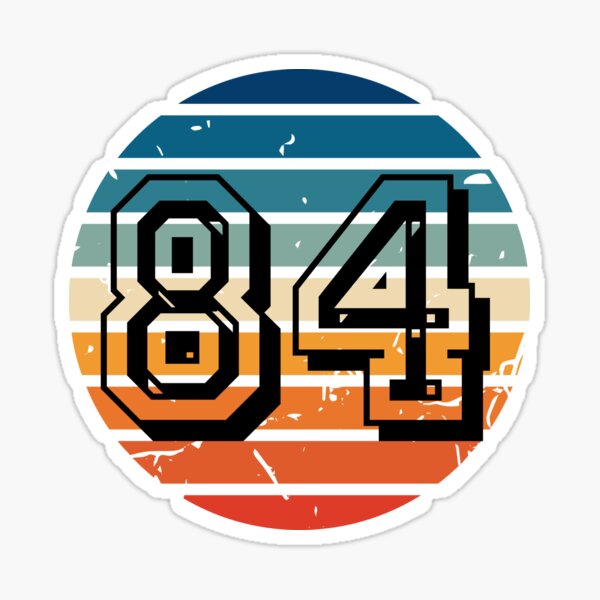 "Number 84 Vintage Retro Sport Sunset Birthday Squad Racing Numbers ...