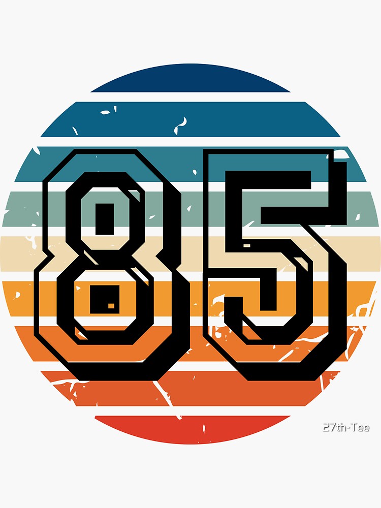 Pegatina «Número 85 Vintage Retro Sport Sunset Birthday Squad Números ...