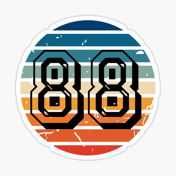"Number 88 Vintage Retro Sport Sunset Birthday Squad Racing Numbers ...