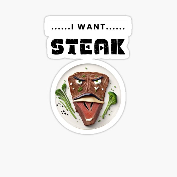 "Angry Beefsteak" Sticker for Sale by TranMuse | Redbubble