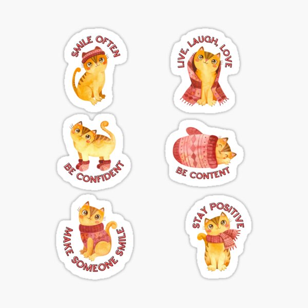 "Cat Affirmations Sticker Packs" Sticker for Sale by PBJArt | Redbubble