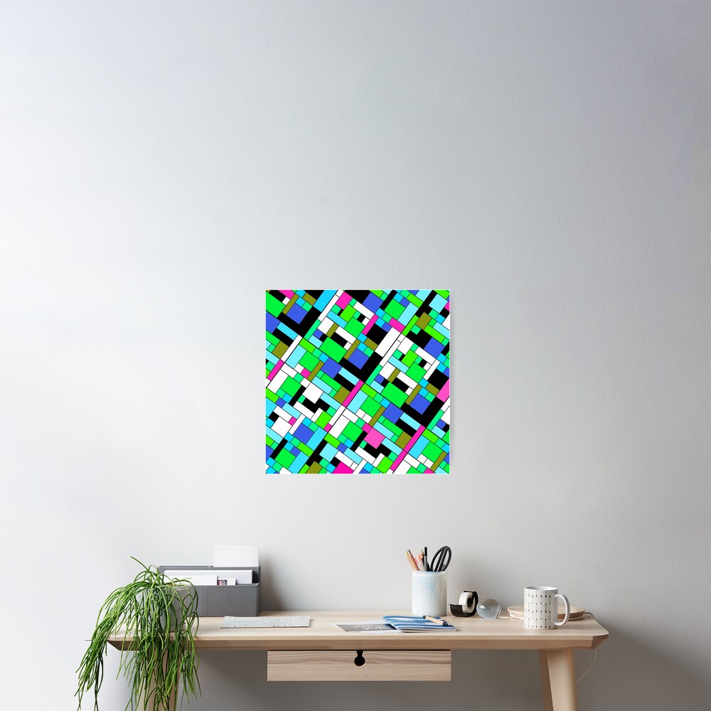 "80s Inspired Blocks" Poster for Sale by TotallyRetroArt | Redbubble
