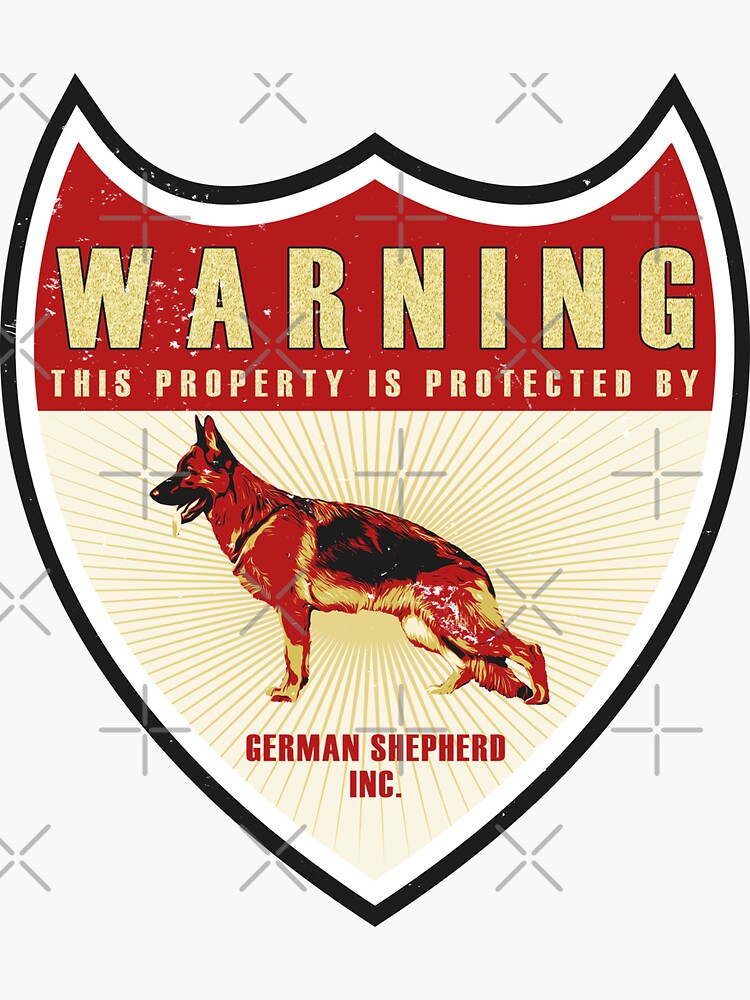 "German shepherd security badge." Sticker for Sale by JJAArt | Redbubble