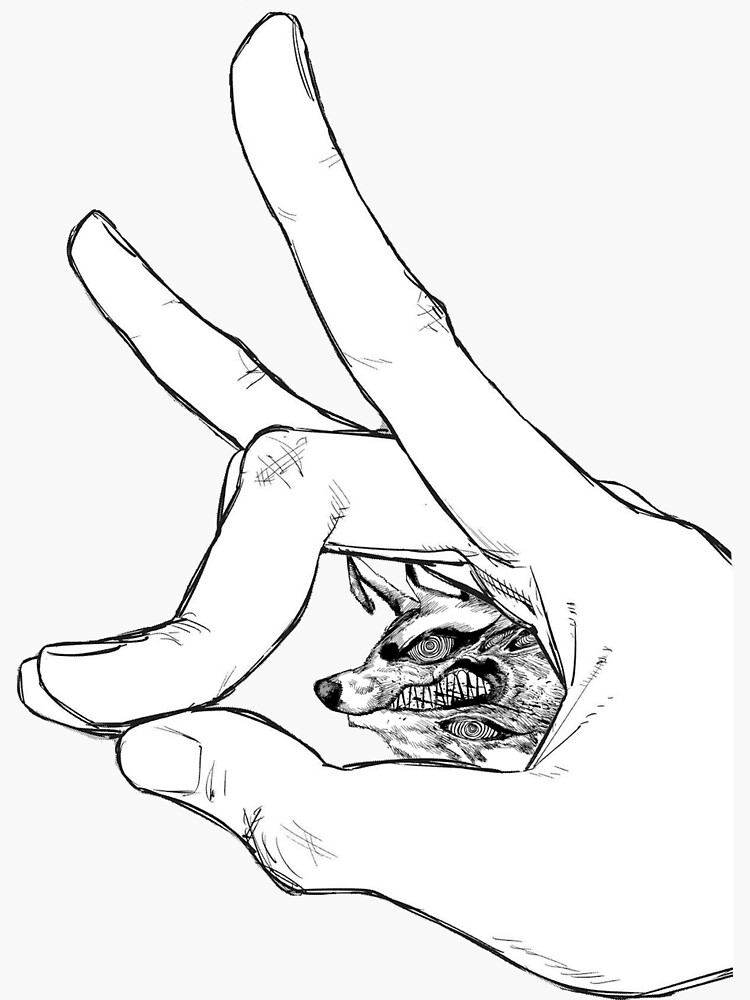 "Chainsaw Man - Kon Hand Sign" Sticker for Sale by Its-Chris | Redbubble