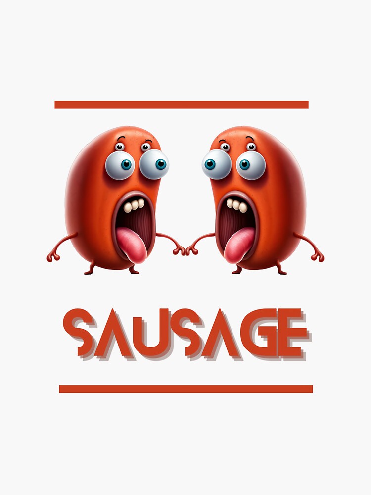"Funny Sausage" Sticker for Sale by TranMuse | Redbubble