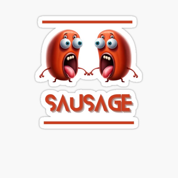 "Funny Sausage" Sticker for Sale by TranMuse | Redbubble