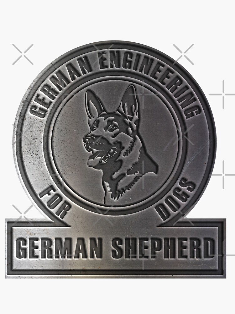 "German shepherd, German engineering sticker" Sticker for Sale by ...