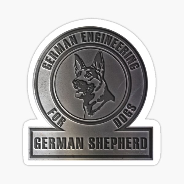 "German shepherd, German engineering sticker" Sticker for Sale by ...