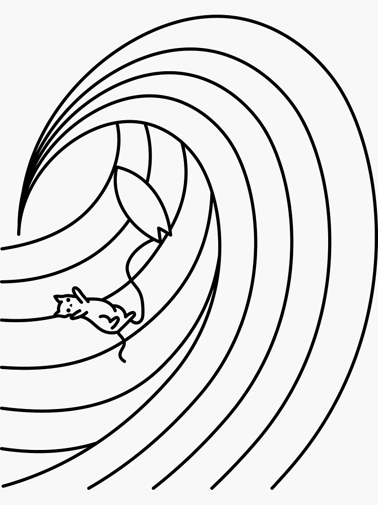 "Cats on Waves No.2 Black" Sticker for Sale by JDP--Designs | Redbubble