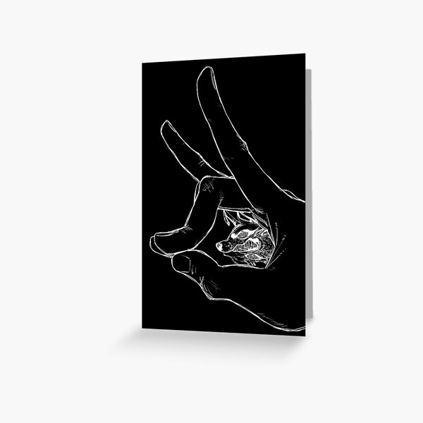 "Chainsaw Man - Kon Hand Sign transparent white" Greeting Card for Sale ...