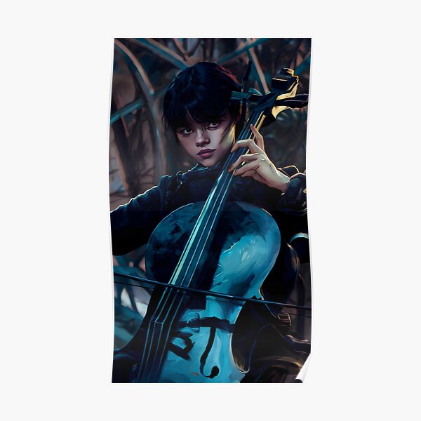 "Wednesday Addams Portrait With Violin" Poster for Sale by AIPerfection ...