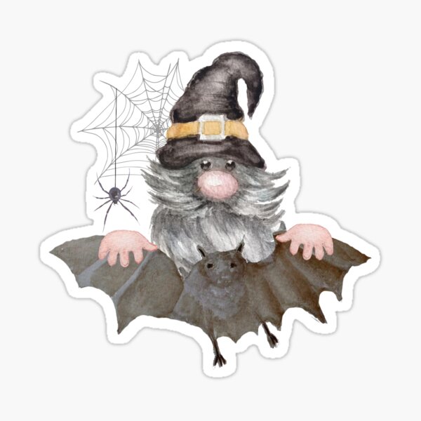 "Old gnome with a witcher's hat and a long beard. Halloween old goblin ...