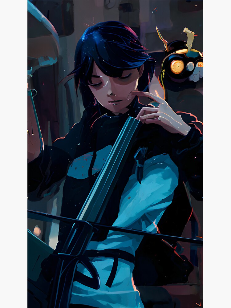 "Wednesday Addams Portrait With Violin 2" Sticker for Sale by ...