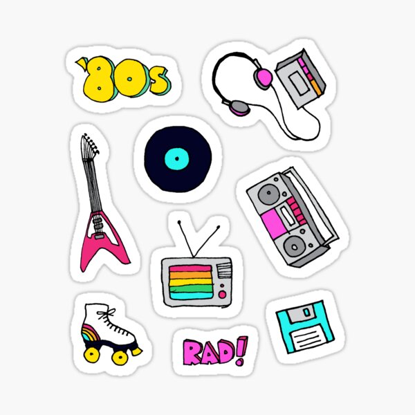 "80's Cartoon item pack " Sticker for Sale by StickersHub94 | Redbubble