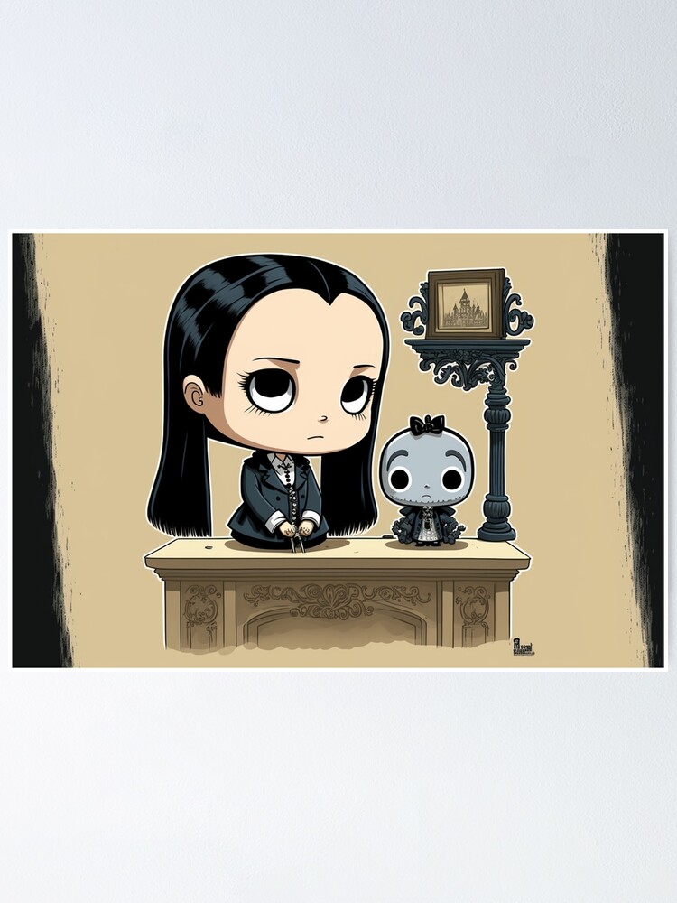 "Wednesday Addams chibi" Poster for Sale by MCTiime | Redbubble