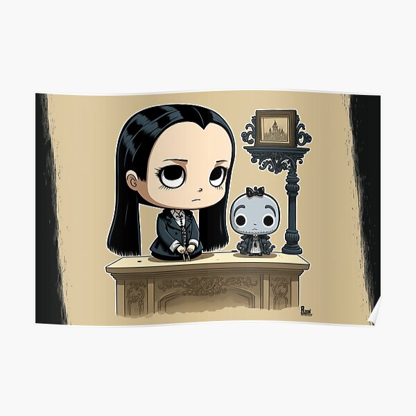 "Wednesday Addams chibi" Poster for Sale by MCTiime | Redbubble
