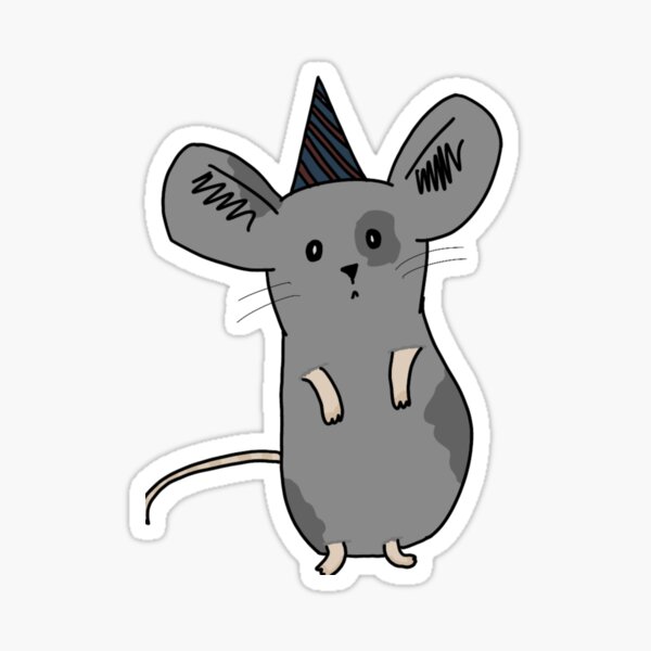 "Mouse in hat" Sticker for Sale by Okamitnart | Redbubble