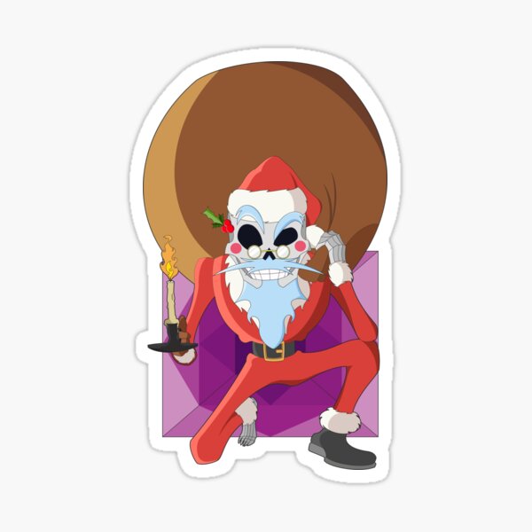 "Santa Skull" Sticker for Sale by GeminiSharks | Redbubble