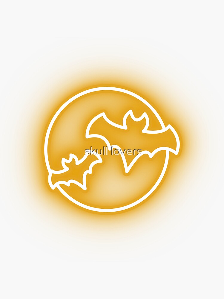 "cute bat in yellow neon" Sticker for Sale by aubstore | Redbubble
