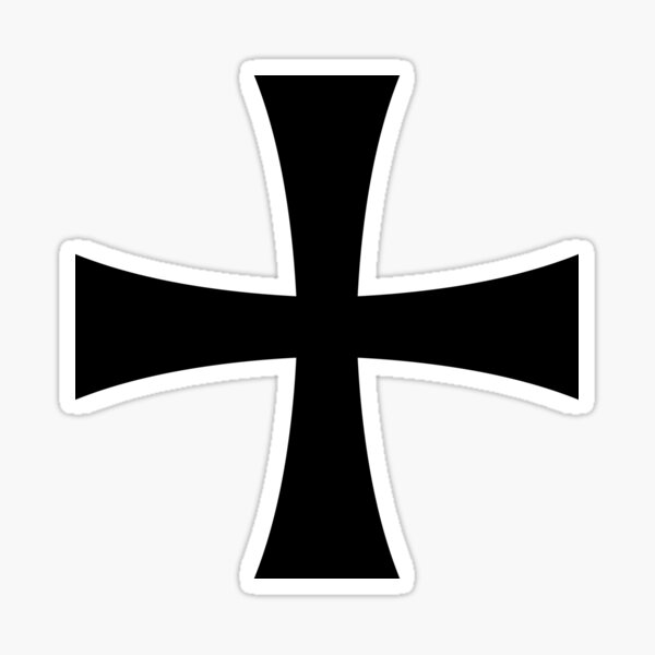 "Crusader Cross in Black" Sticker for Sale by noquietending | Redbubble