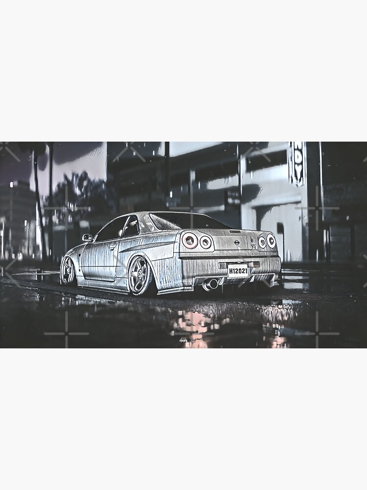 "Nissan Skyline R34 GT-R #14" Sticker for Sale by ^ H12021 ^ | Redbubble