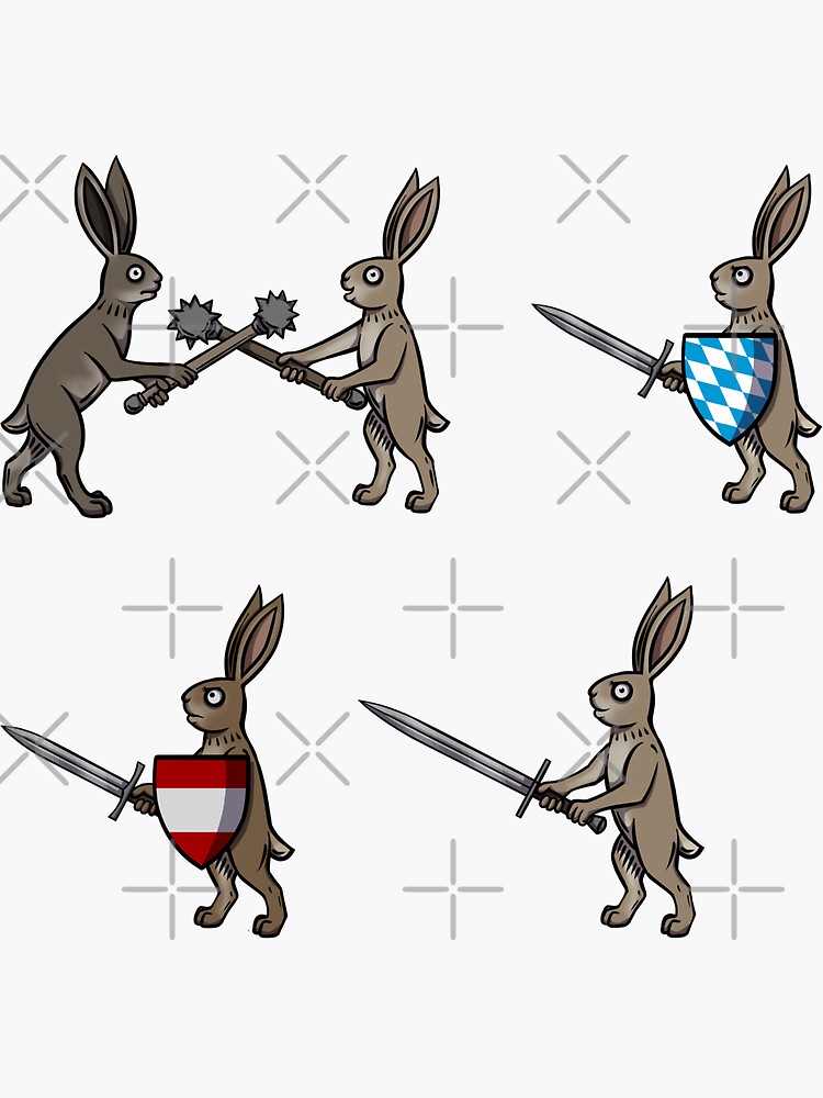 "Medieval Marginalia Bunnies: Sticker Set" Sticker for Sale by faejala ...